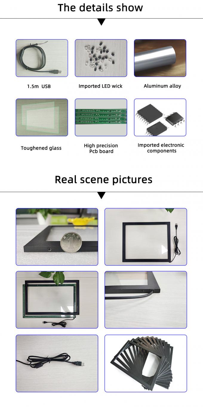 Aluminum DIY IR Touch Frame 15.6 Touch Screen Overlay Kit